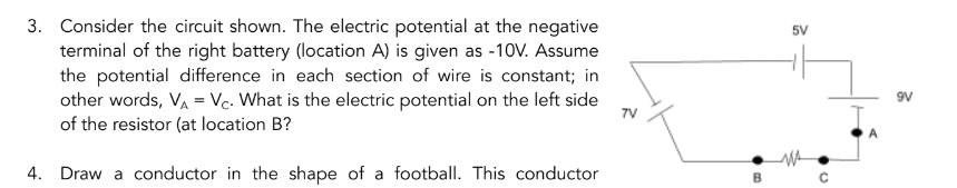 Solved Consider the circuit shown. The electric potential at | Chegg.com