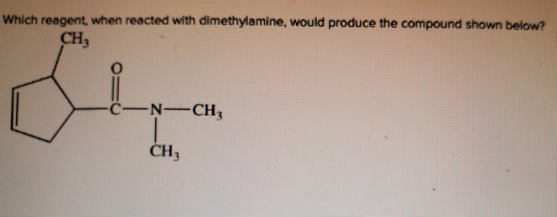 Solved Which reagent, when reacted with dimethylamine, would | Chegg.com