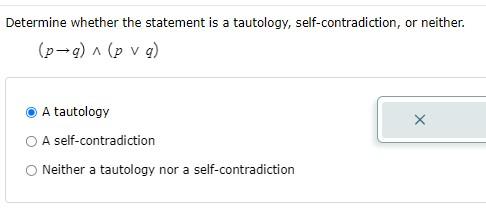 Solved Determine whether the statement is a tautology, | Chegg.com
