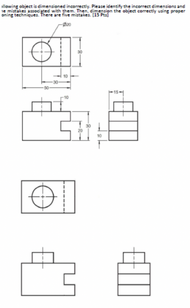Solved Identify 5 mistakes in this dimensioning, I | Chegg.com