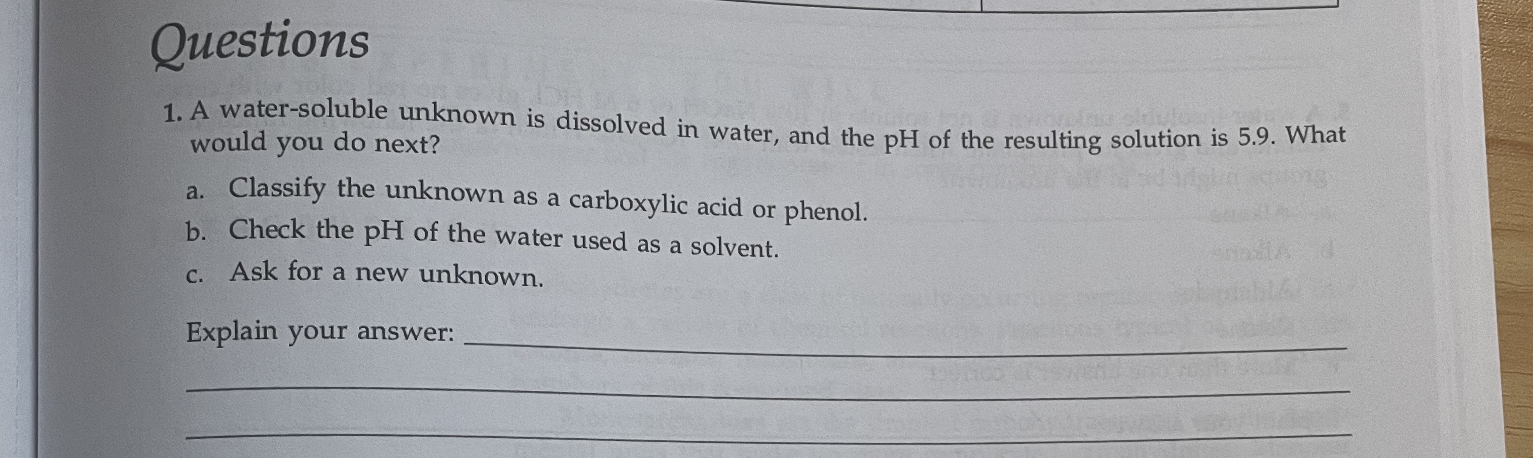 QuestionsA water-soluble unknown is dissolved in | Chegg.com
