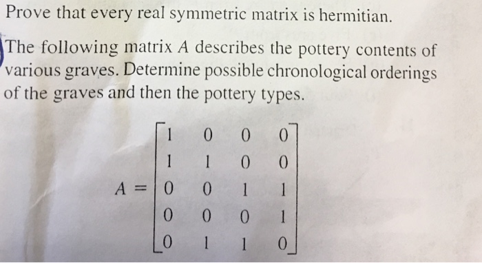 Solved Prove that every real symmetric matrix is hermitian. | Chegg.com