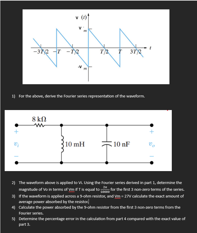 Solved 1 For The Above Derive The Fourier Series