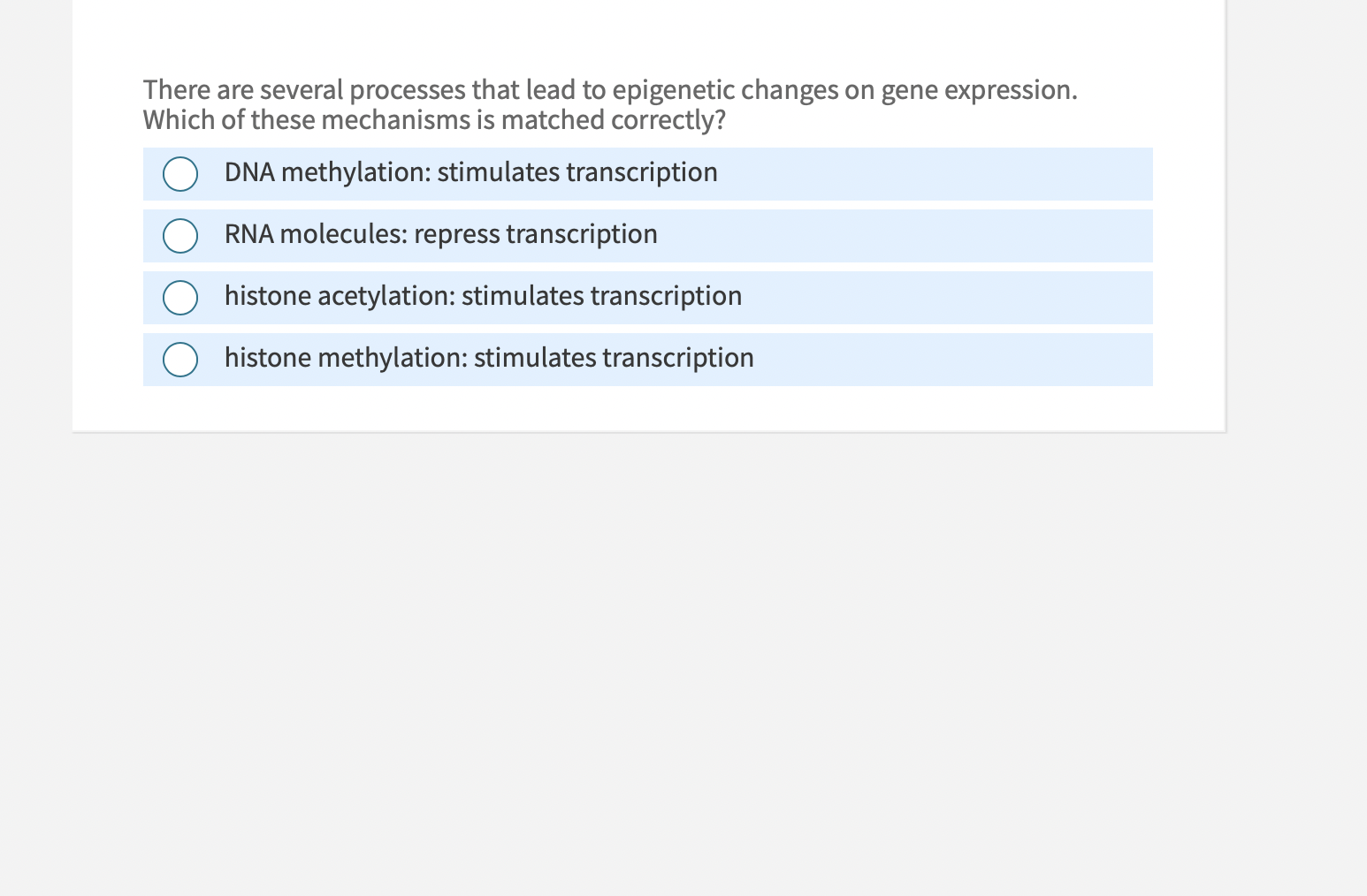 Solved There are several processes that lead to epigenetic | Chegg.com