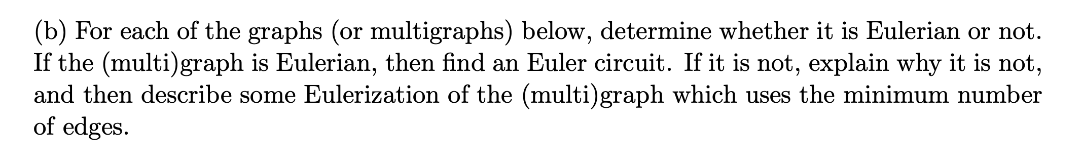 Solved (b) For each of the graphs (or multigraphs) below, | Chegg.com
