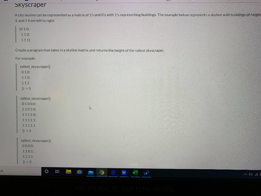 Solved In MATLAB, please A city skyline can be represented | Chegg.com