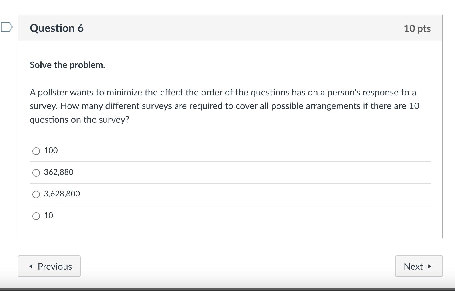 Solved A pollster wants to minimize the effect the order of | Chegg.com