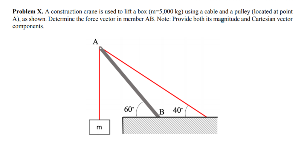 Solved Problem X. A construction crane is used to lift a box | Chegg.com
