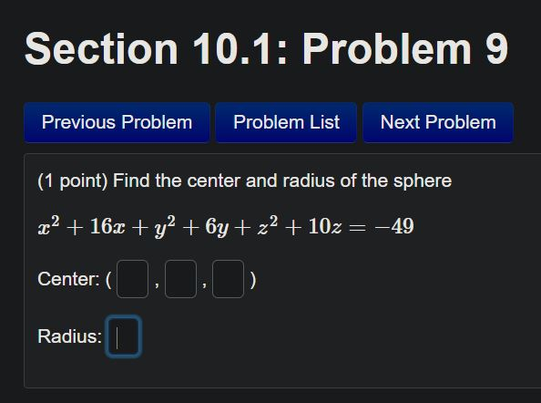 Solved Section 10.1: Problem 9 Previous Problem Problem List | Chegg.com