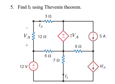 Solved by an EXPERT Find I2 ﻿using Thevenin theorem. | Chegg.com