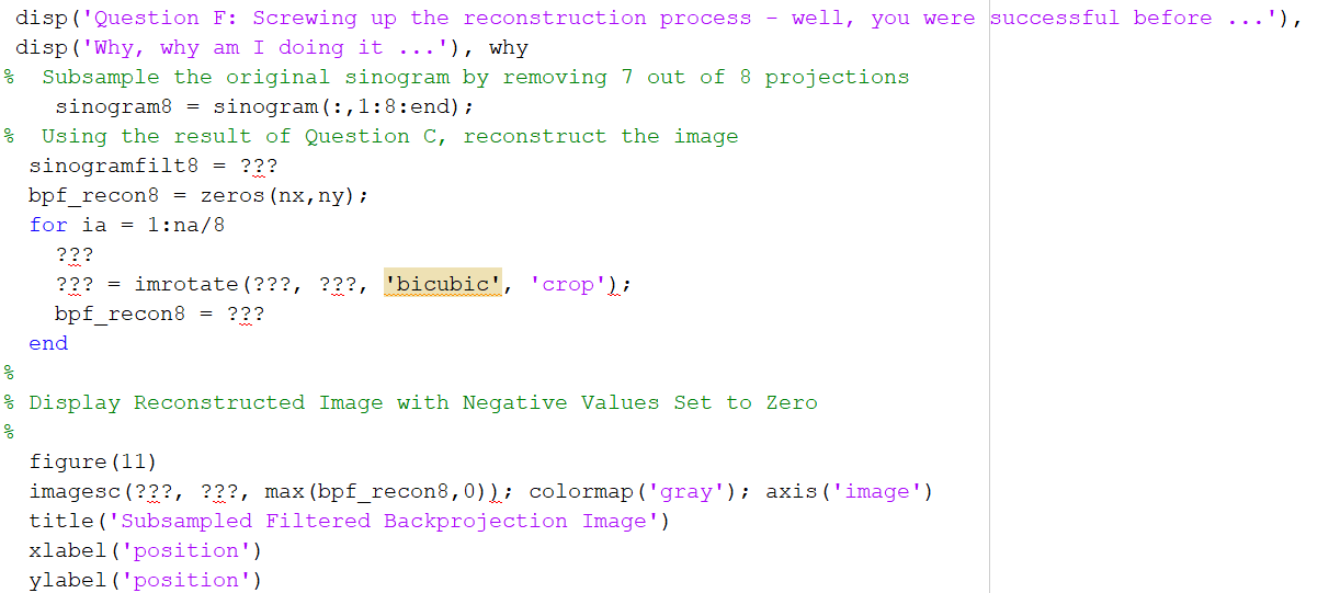 Subsample the original sinogram by a factor of 8 (N 0 | Chegg.com