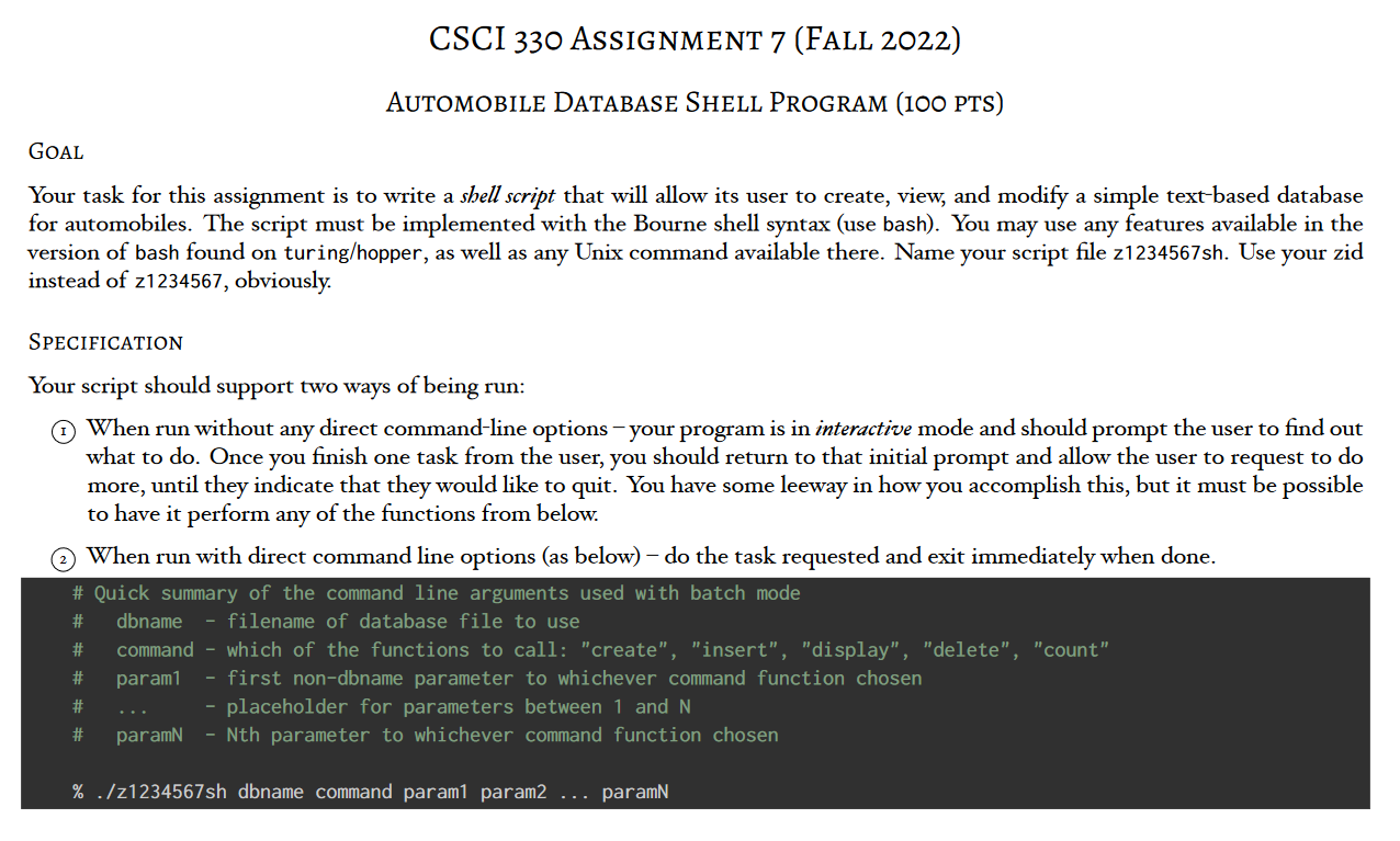 CSCI 330 ASSIGNMENT 7 (FALL 2O22) AUTOMOBILE DATABASE | Chegg.com CSCI 330 ASSIGNMENT 7 (FALL 2O22) AUTOMOBILE DATABASE | Chegg.com