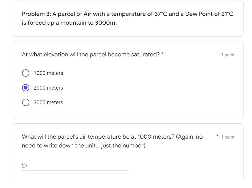 Solved Problem 3: A parcel of Air with a temperature of 37°C | Chegg.com