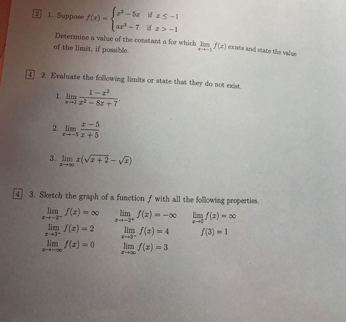 Solved Suppose f(x) = {x^2 - 5x if x lessthanorequalto -1 | Chegg.com