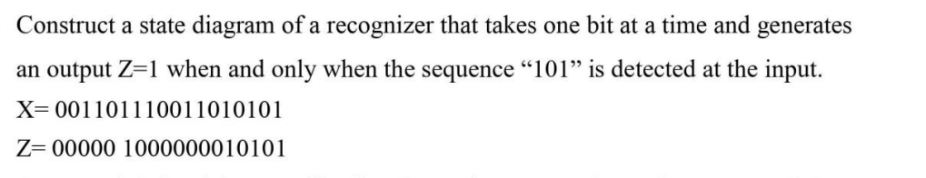 Solved Construct a state diagram of a recognizer that takes | Chegg.com