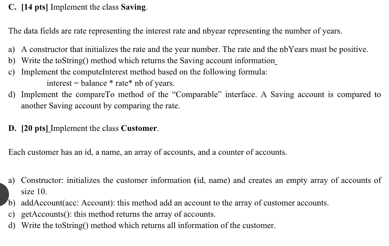 Solved Question 1 40 Pts Implement The Below Classes And 