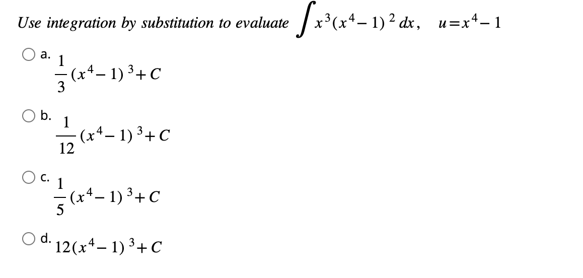 Solved Use integration by substitution to evaluate | Chegg.com