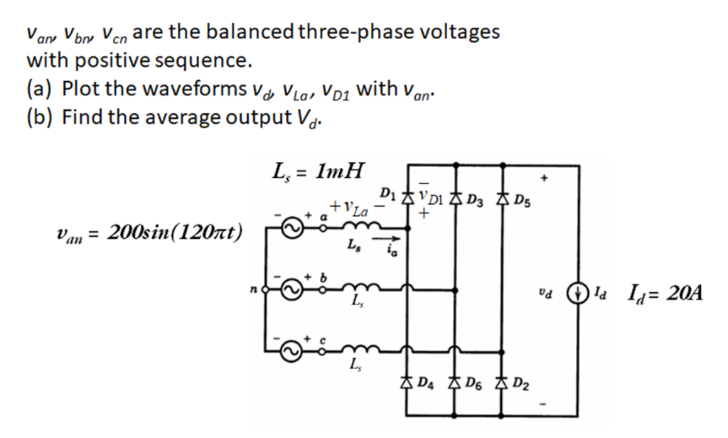 Solved Van, Vbn, Vcn are the balanced three-phase voltages | Chegg.com