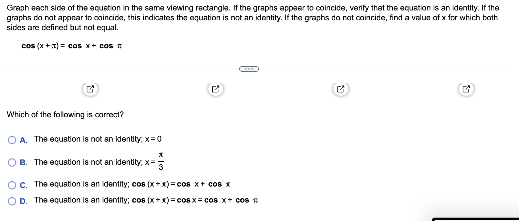 Solved Graph each side of the equation in the same viewing | Chegg.com
