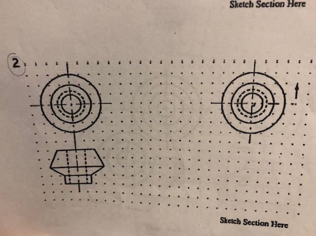 Solved Half Sectional Views: Using orthographic projection, | Chegg.com
