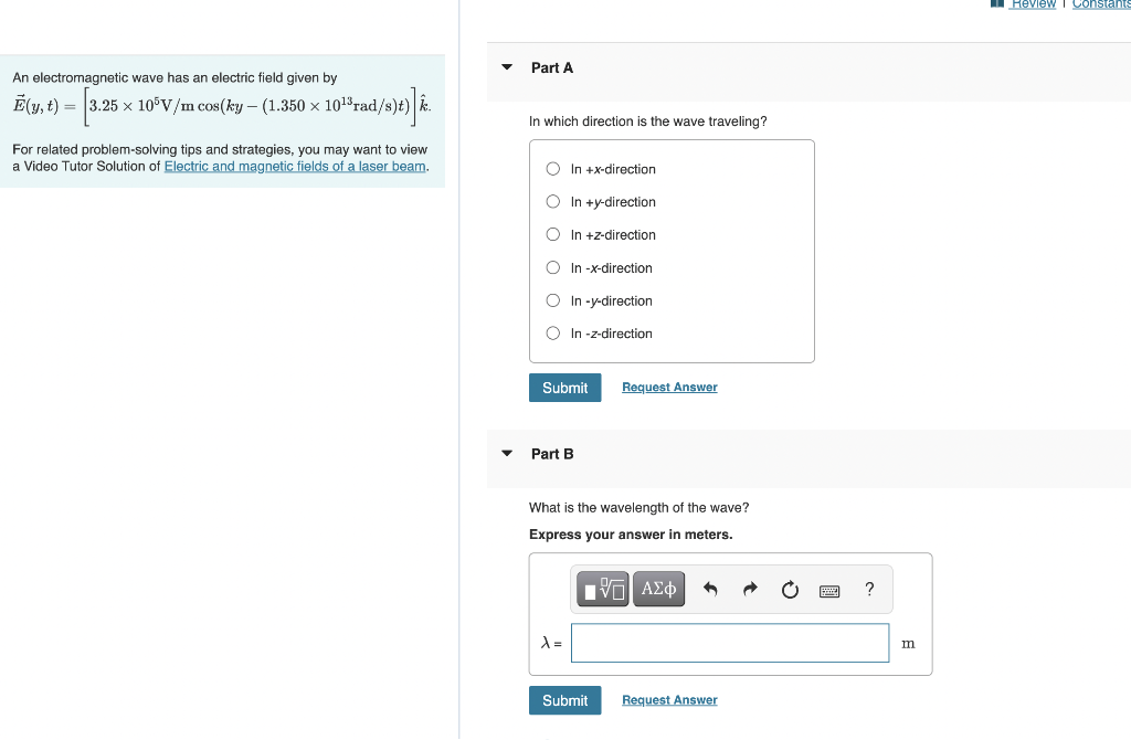 Solved An electromagnetic wave has an electric field given | Chegg.com