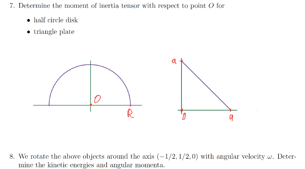 Solved 7. Determine the moment of inertia tensor with | Chegg.com