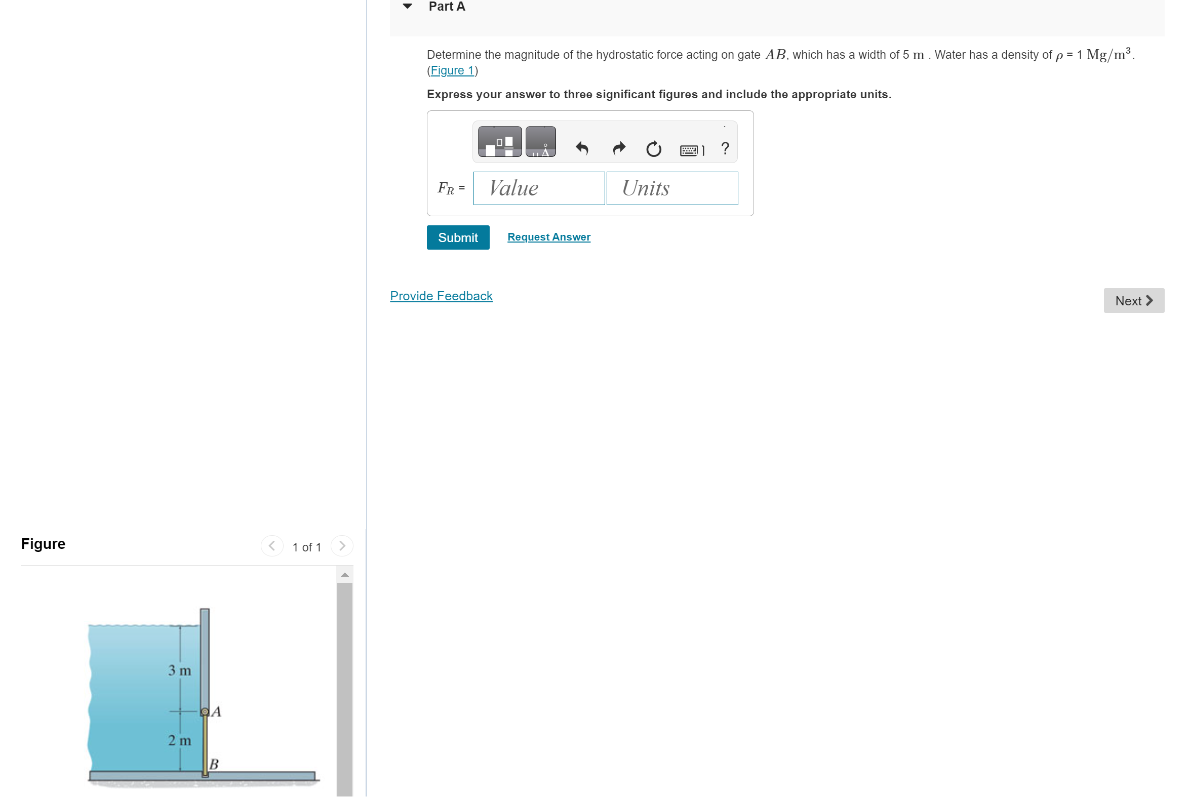 Solved Determine the magnitude of the hydrostatic force | Chegg.com