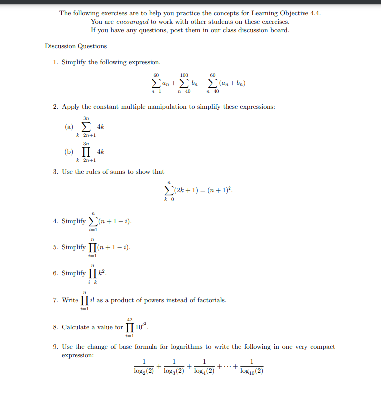 Solved The following exercises are to help you practice the | Chegg.com