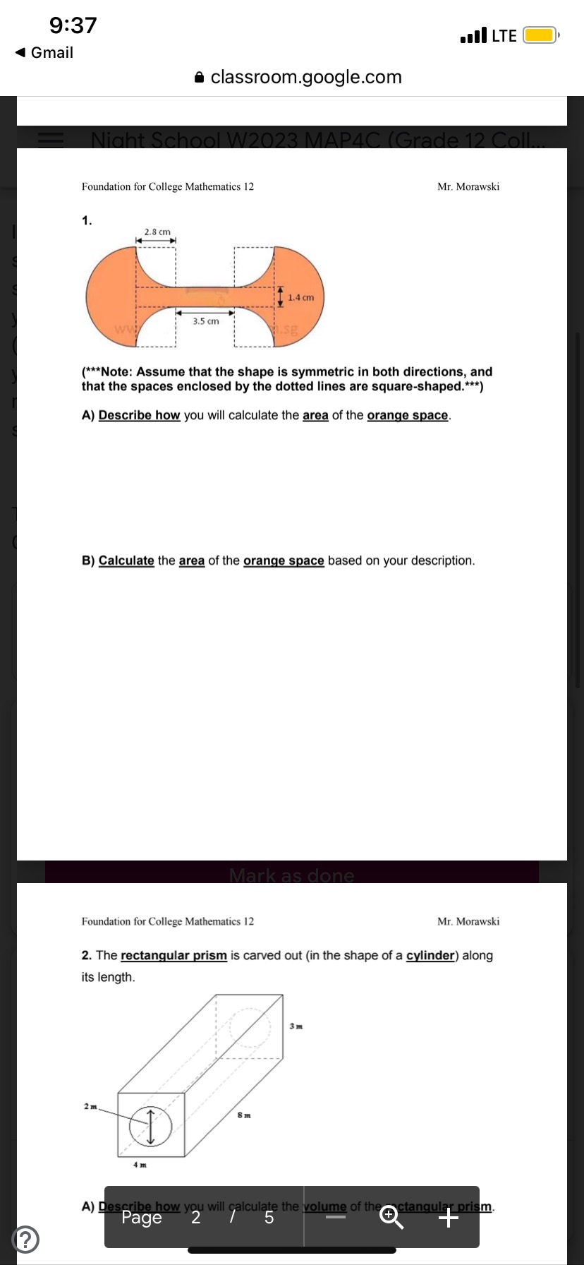 Foundation for College Mathematics 12 Mr. Morawski ( | Chegg.com