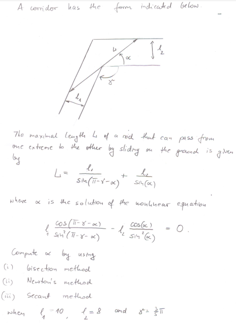 Solved A corridor has the form indicated below. 14 X la The | Chegg.com