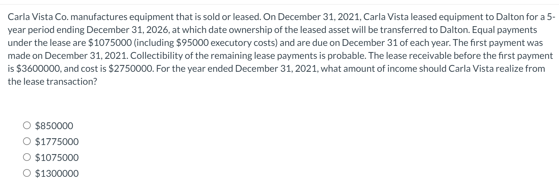 Solved Carla Vista Co. manufactures equipment that is sold | Chegg.com