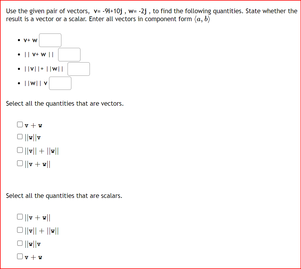 Solved Below is a graph with two vectors shown on it. Add | Chegg.com