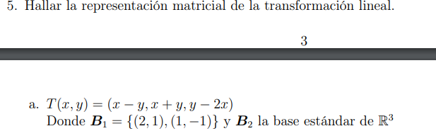 Solved Find the matrix representation of the linear | Chegg.com