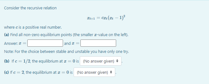 Solved Consider the recursive relation 2+1 = 27 (a) Find all | Chegg.com