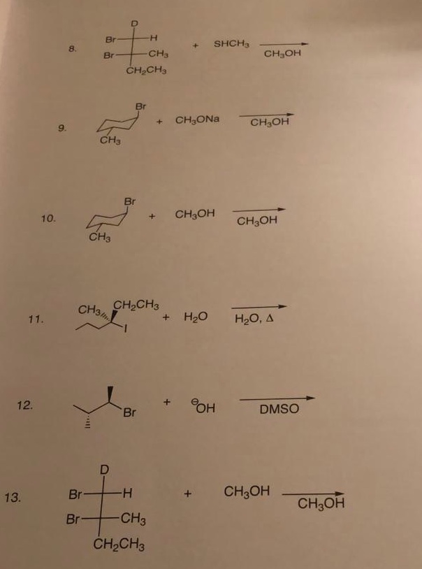 Solved CH2CH H CH Br CH3OH Cн-он 2. HaC H CHaO DMSO Br H Br | Chegg.com