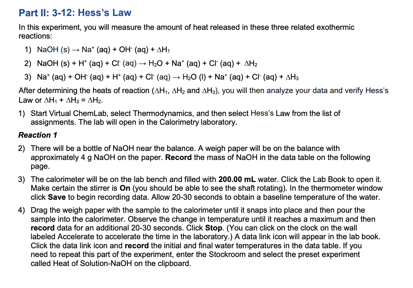 Solved Hess's Law. Lab 8: Thermodynamics. Please help me | Chegg.com