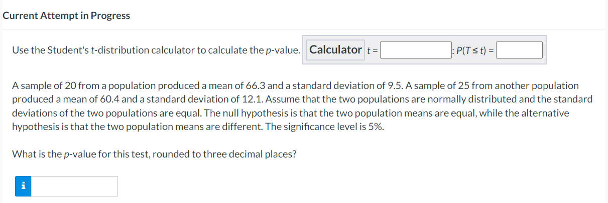 Solved Use the Student's t-distribution calculator to | Chegg.com