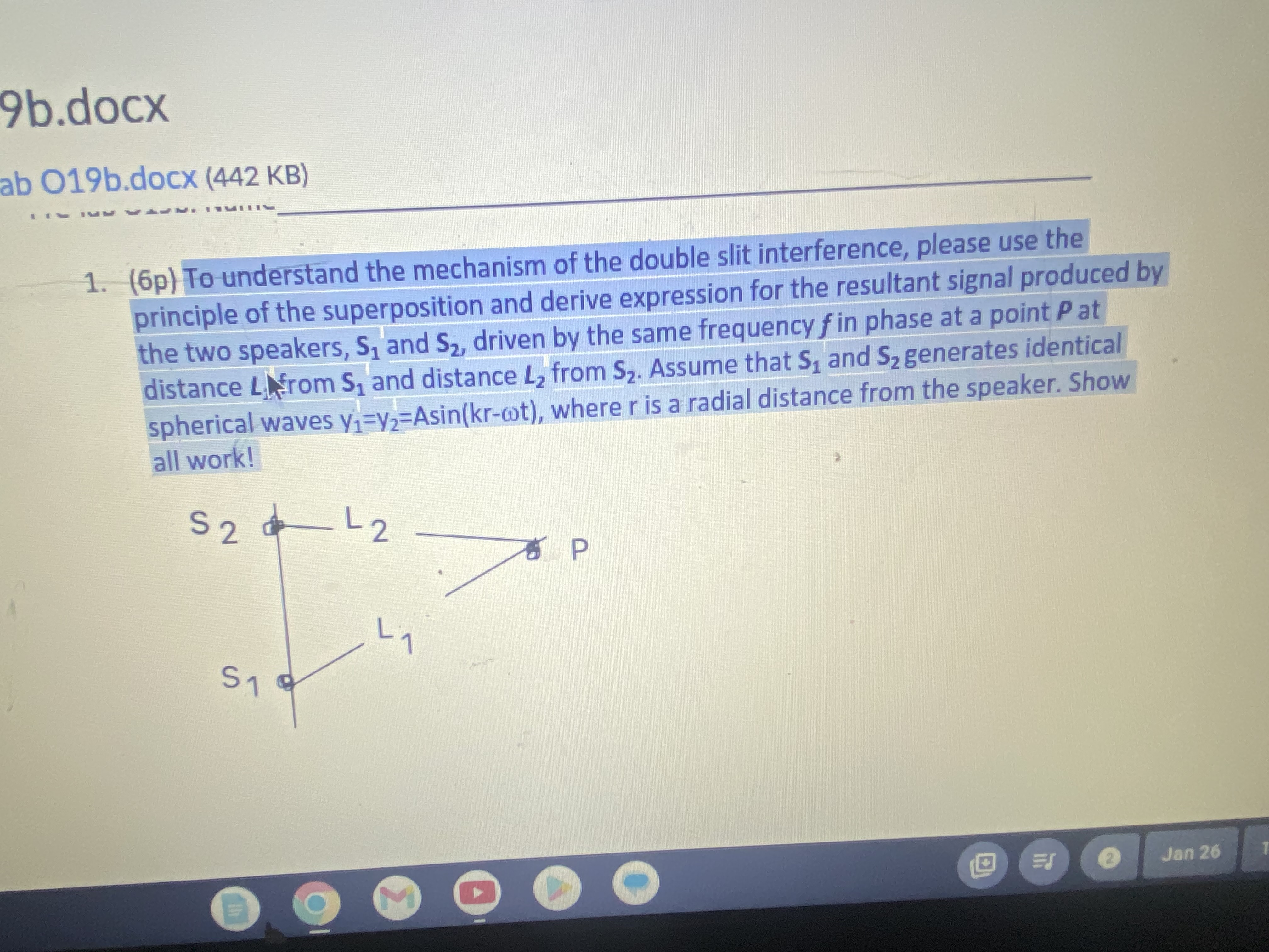Solved (6p) ﻿To understand the mechanism of the double slit | Chegg.com