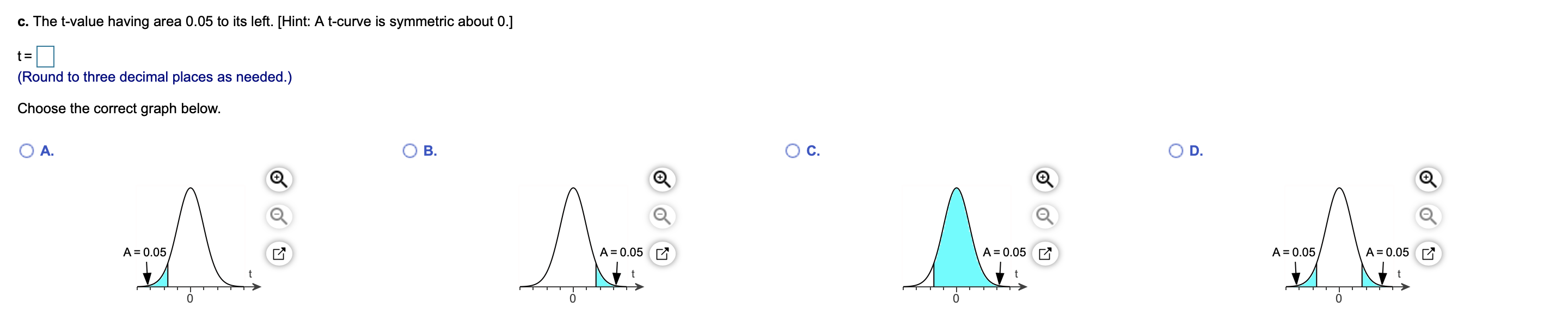 Solved For a t-curve with df27, find each t-value in parts | Chegg.com