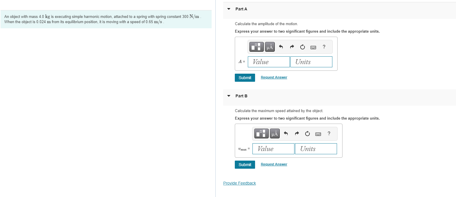 Solved An object with mass 4.0 kg is executing simple | Chegg.com