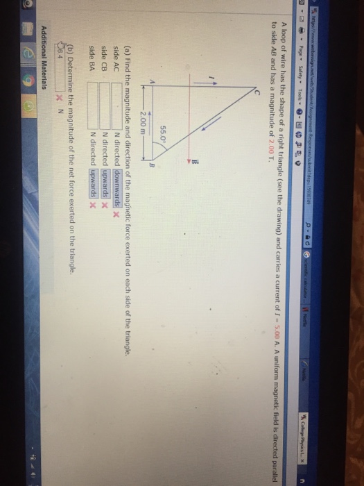 Solved A loop of wire has the shape of a right triangle (see | Chegg.com