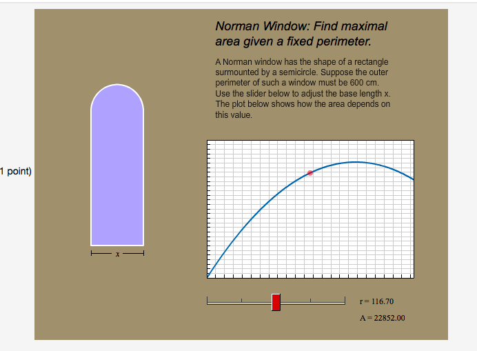 Solved Norman Window: Find maximal area given a fixed | Chegg.com