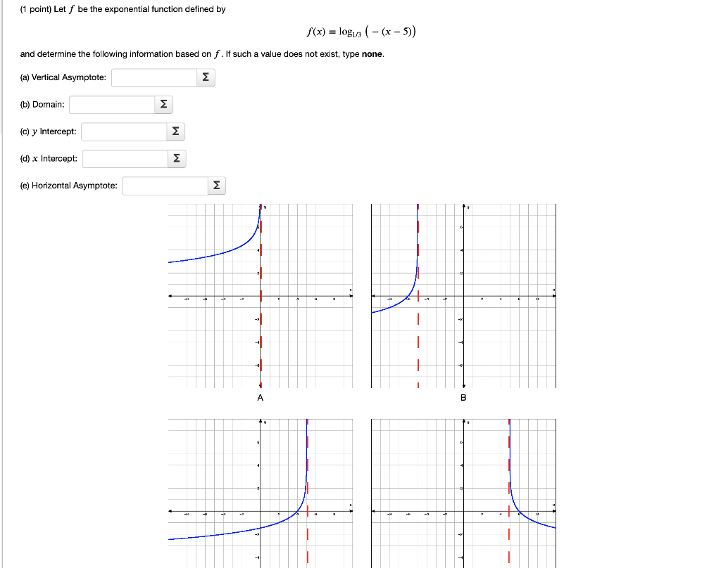 ( 1 point) Let f be the exponential function defined | Chegg.com