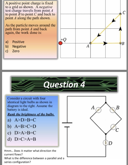 Solved A positive point charge is fixed to a grid as shown. | Chegg.com