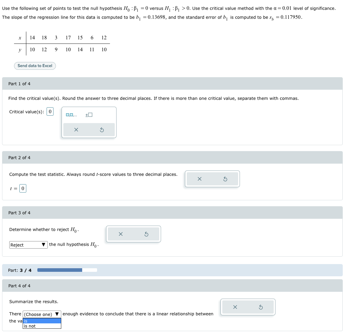 Solved pt 3. REJECT or DO NOT REJECT the null hypothesispt | Chegg.com