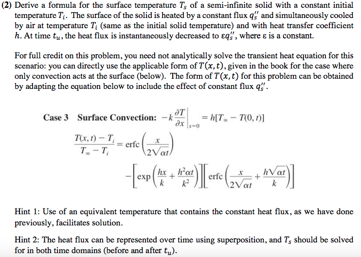 2) Derive a formula for the surface temperature TS of | Chegg.com