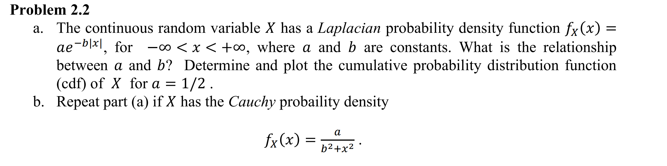 Solved Problem 2.2 a. The continuous random variable X has a | Chegg.com