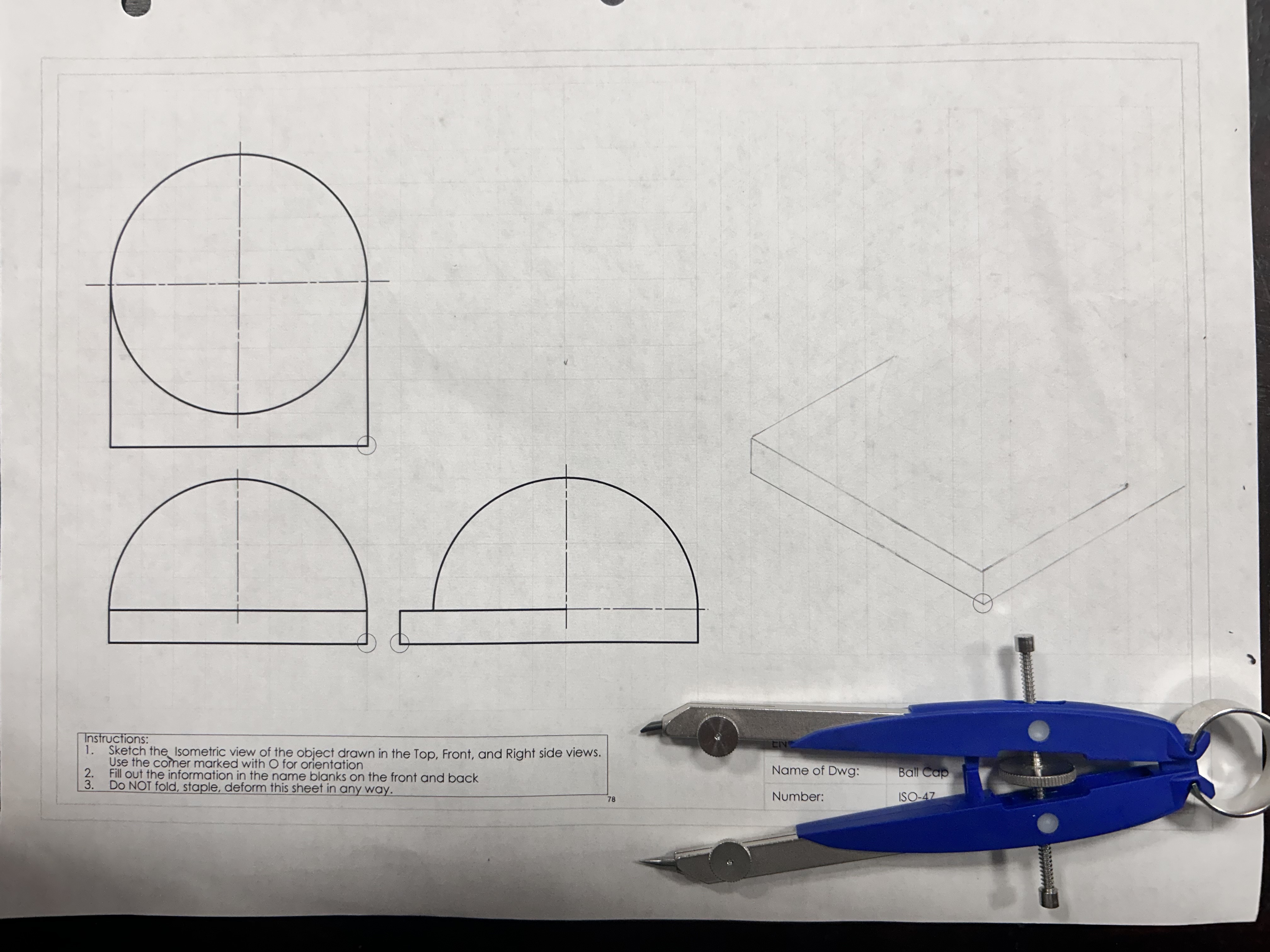 Using the top view of the object (The Top picture), | Chegg.com