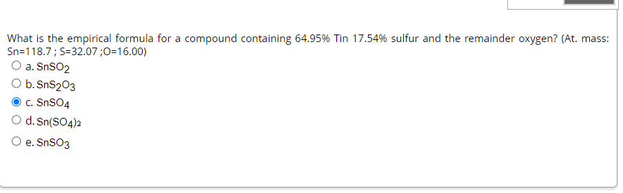 Solved What is the empirical formula for a compound | Chegg.com