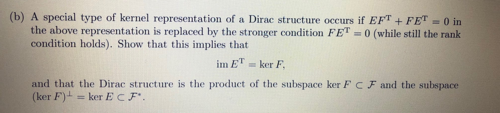 Consider a constant) Dirac structure DCFx F* with dim | Chegg.com